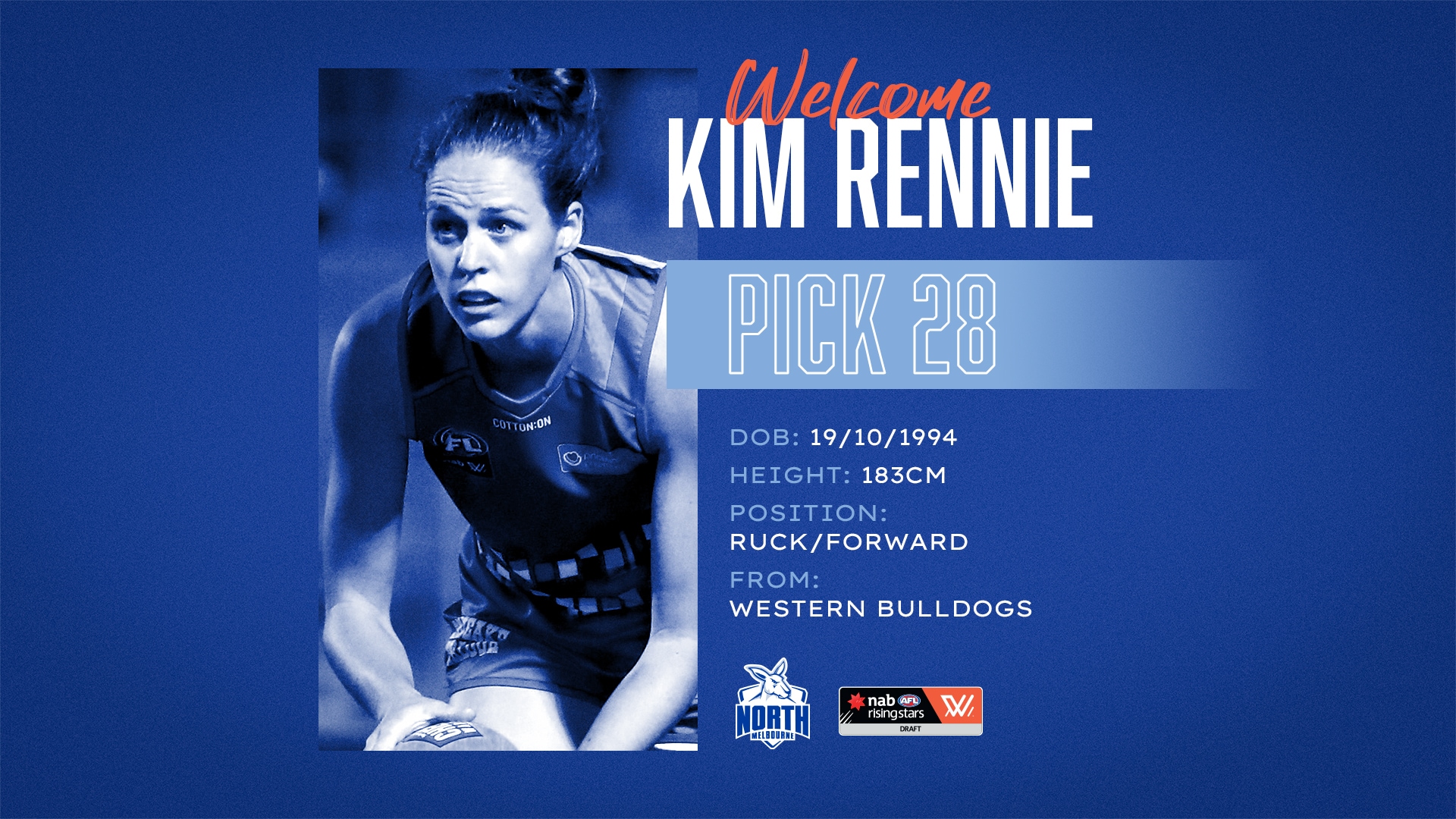 AFLW: Pick 28 - Kim Rennie