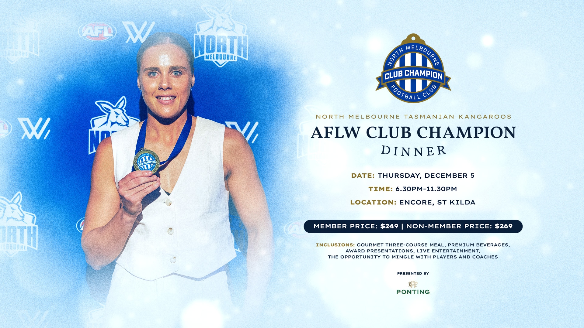 AFLW Club Champion Dinner: Join the players on our night of nights