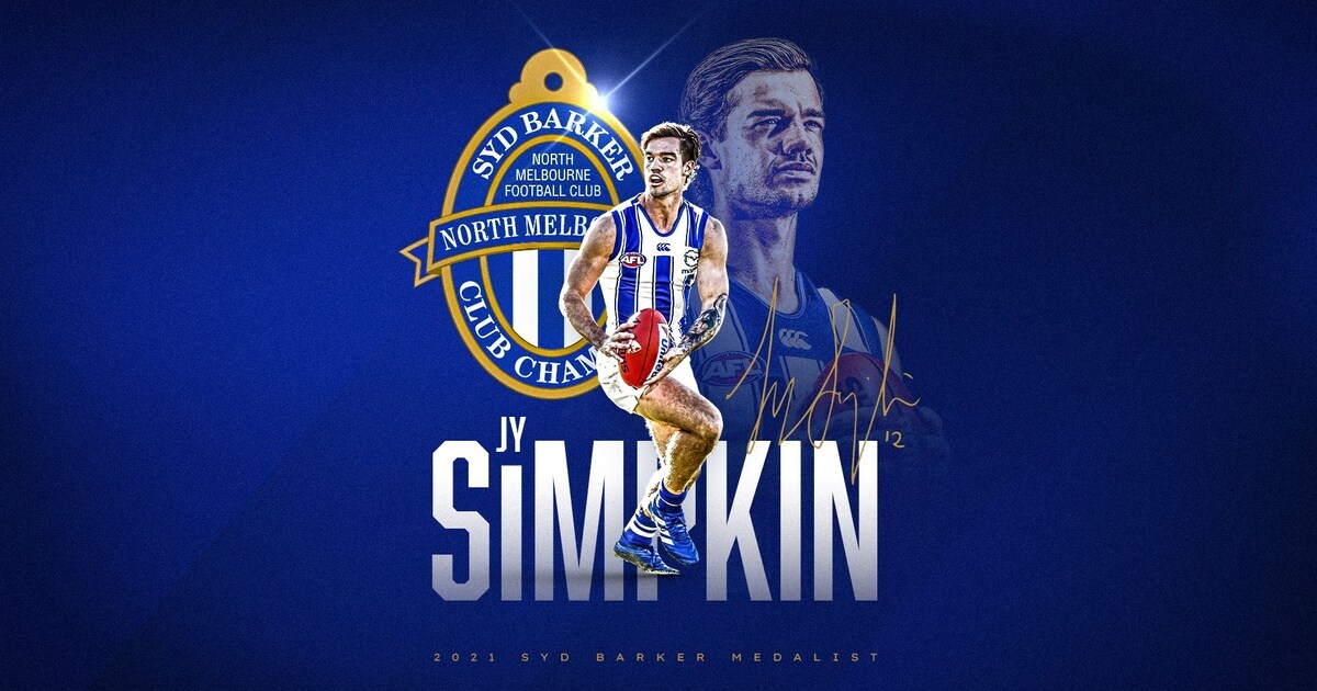 Jy Simpkin wins first Syd Barker Medal
