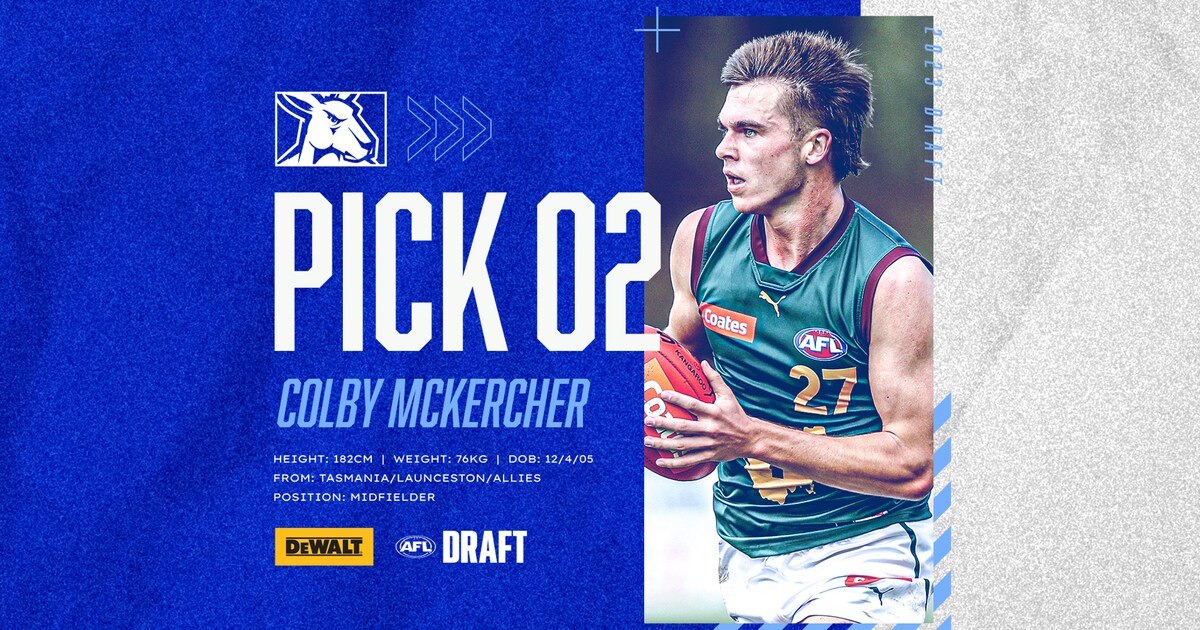 Roos secure Tassie talent Colby McKercher with pick No.2